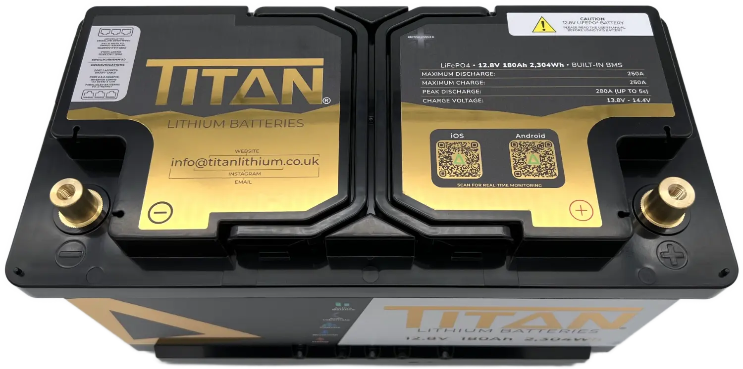 TITAN 180Ah 12V Lithium Leisure Battery - High Capacity Type 019 DIN ...
